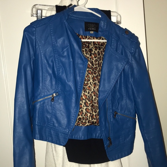 Jackets & Coats | Bright Blue Leather Jacket | Poshmark